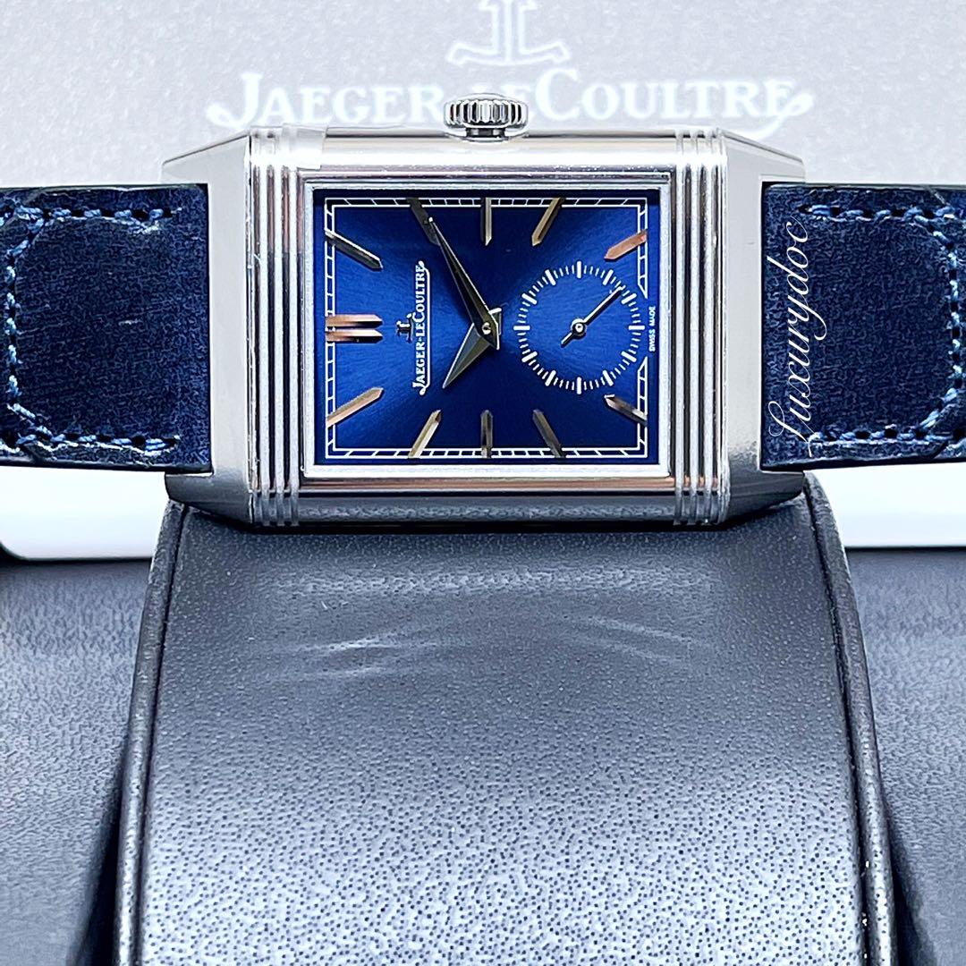FS.BNIB JLC JAEGER LECOULTRE REVERSO TRIBUTE BLUE DIAL MONOFACE SMALL ...