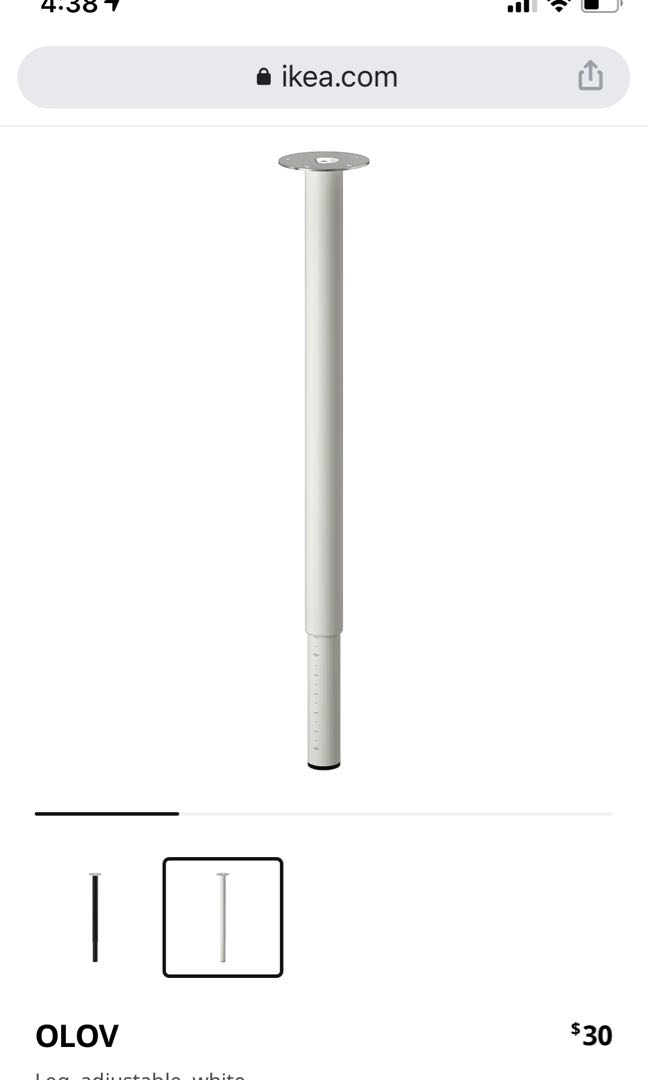 Ikea Olov adjustable study table legs (set of 4), Furniture & Home ...