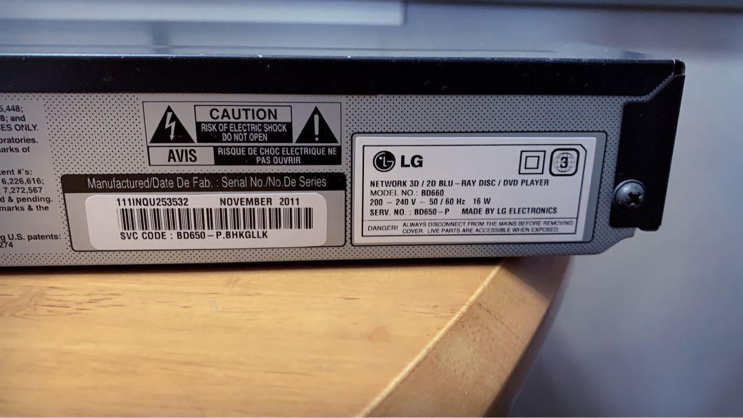 LG BD660 藍光播放機 3D Blu ray player blu-ray player, 家庭電器, 電視 & 其他娛樂, 藍光及播放 ...