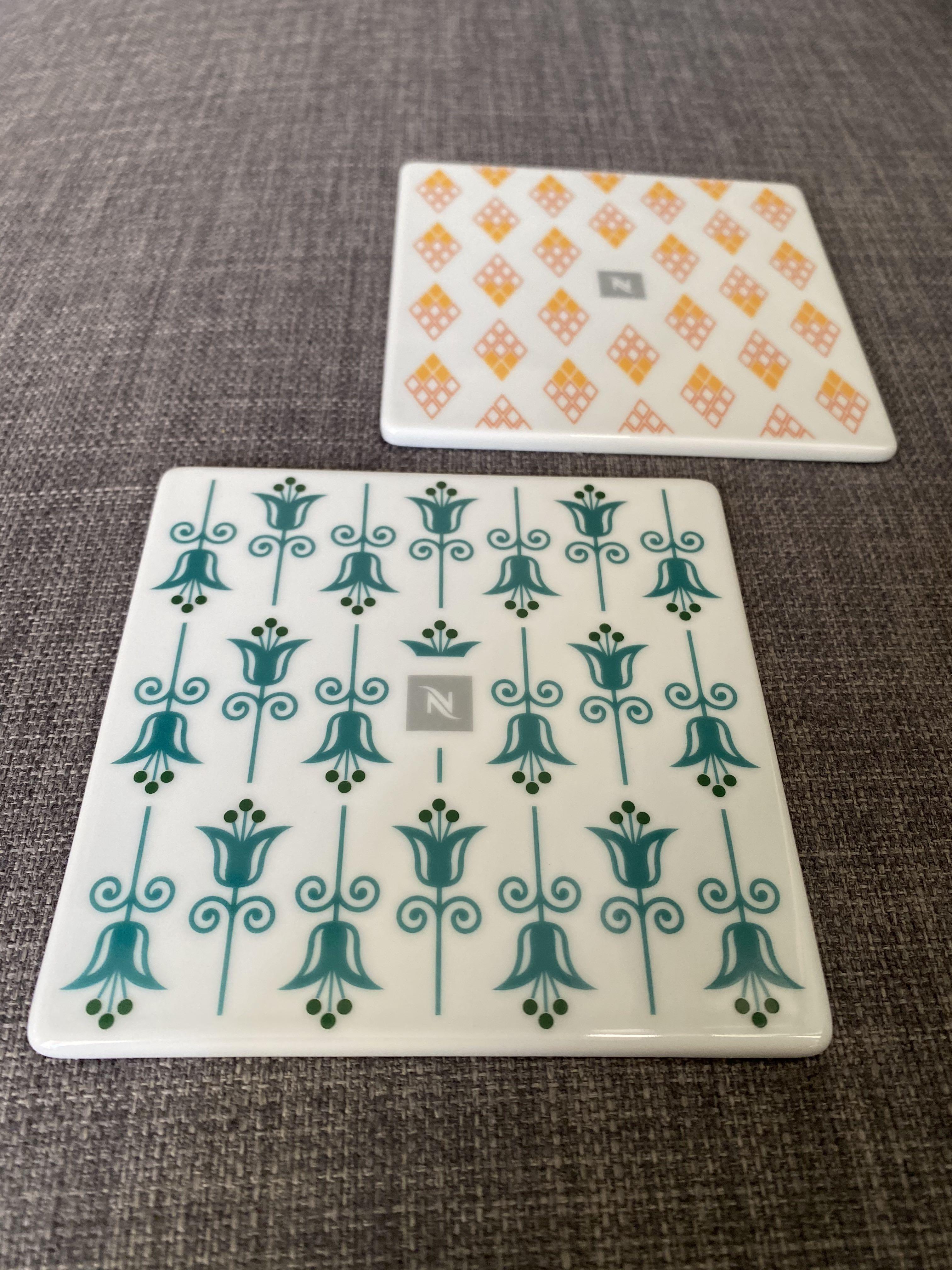 Nespresso ceramic coasters - 2 pieces, Furniture & Home Living, Home ...