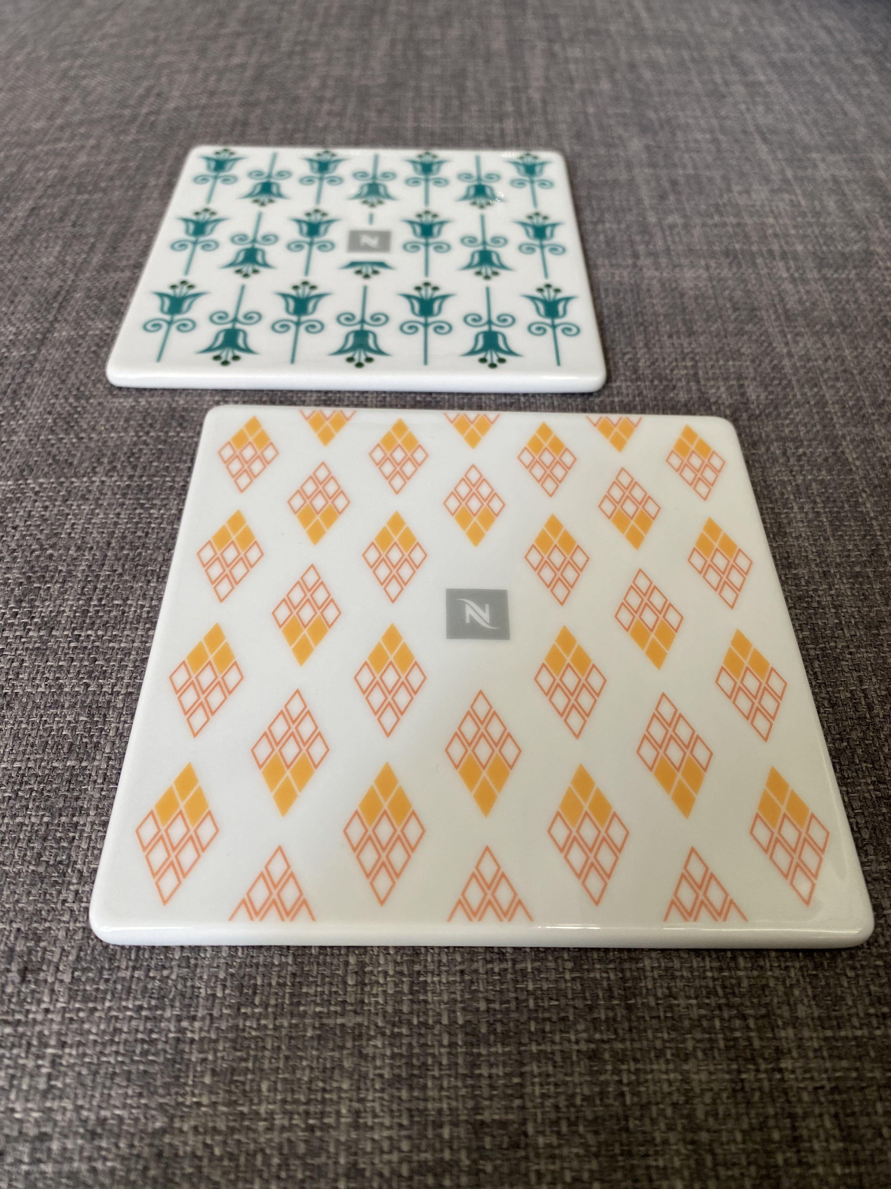 Nespresso ceramic coasters - 2 pieces, Furniture & Home Living, Home ...