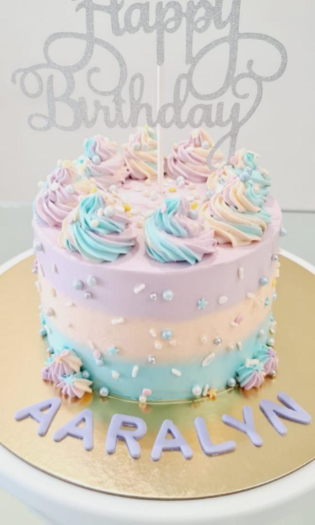 6 inch Pastel colour cake, Food & Drinks, Homemade Bakes on Carousell