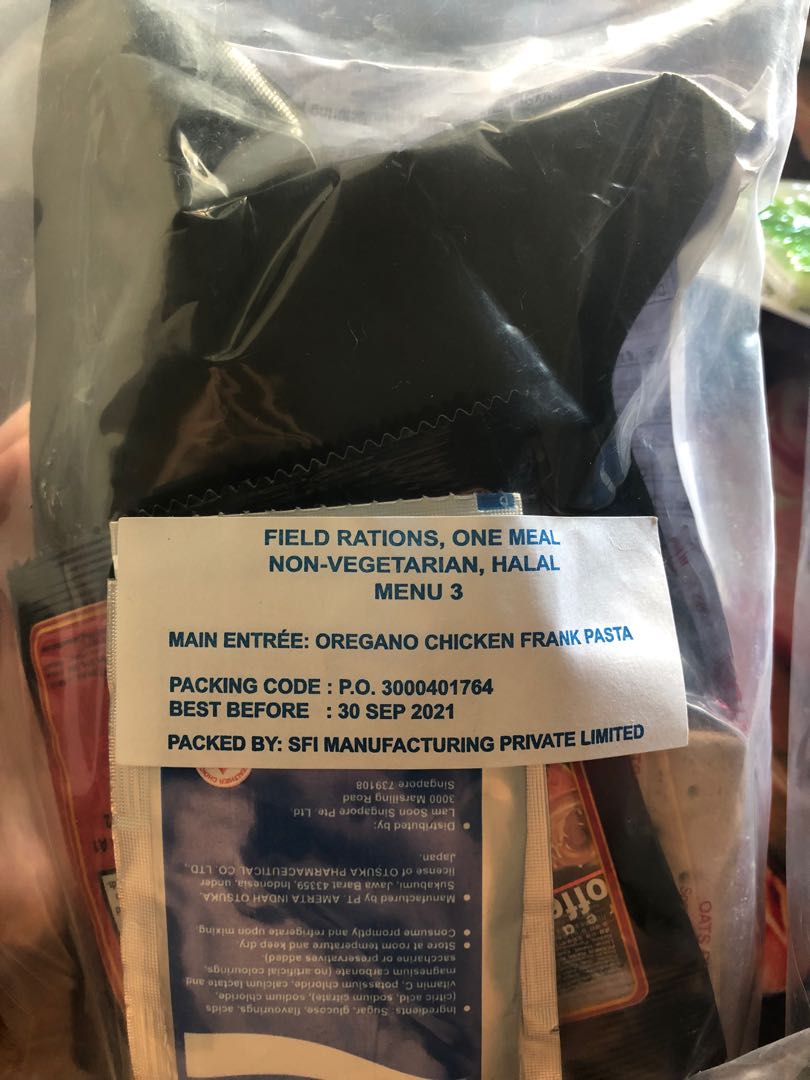SAF Combat Ration, Food & Drinks, Chilled & Frozen Food on Carousell