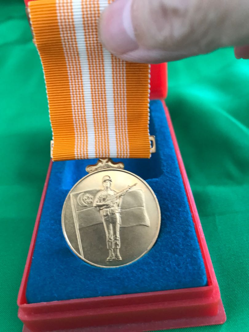 Singapore Army Forces For Good Service Medal with ribbon bin badge ...