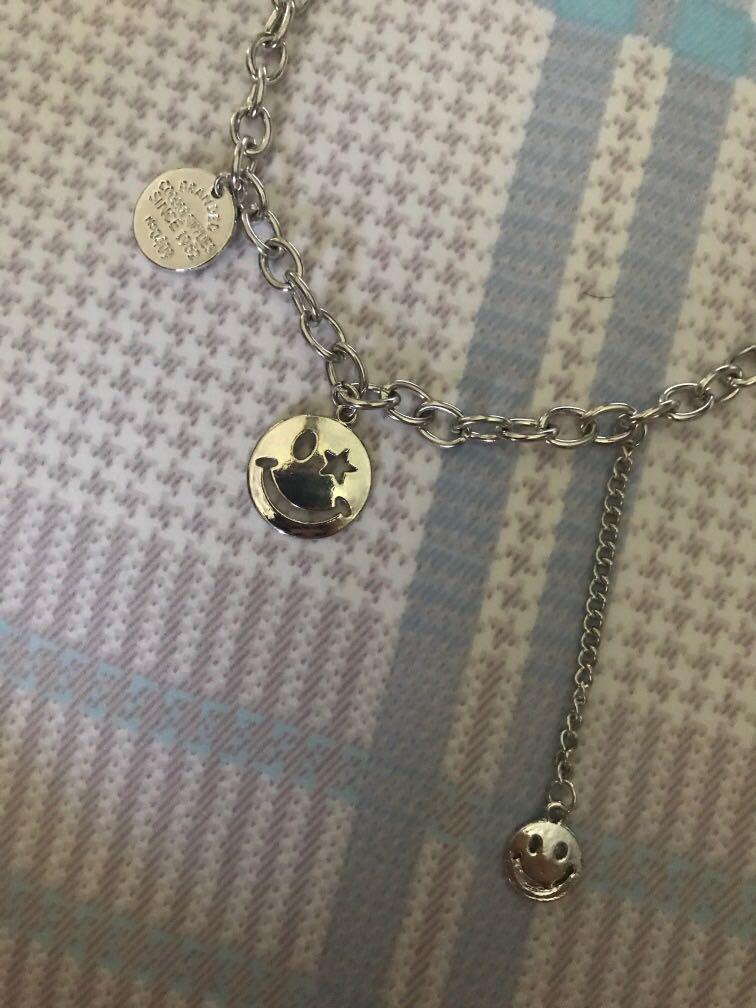smiley face retro vintage goth chain eboy egirl necklace, Men's Fashion ...