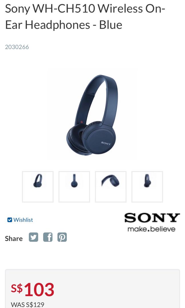 Sony light weight headphone w mic, Audio, Headphones & Headsets on ...