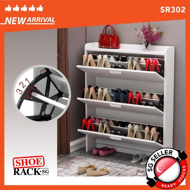 [FULLY ASSEMBLED] SR-302 Shoe Rack / Shoe Cabinet / Shoe Shelves, Furniture & Home Living ...