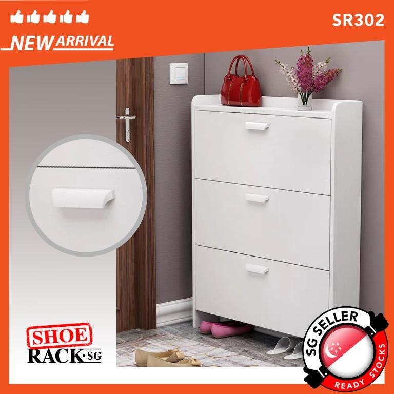 [FULLY ASSEMBLED] SR-302 Shoe Rack / Shoe Cabinet / Shoe Shelves, Furniture & Home Living ...