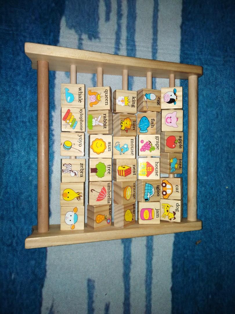Wooden ABC Abacus, Hobbies & Toys, Toys & Games on Carousell