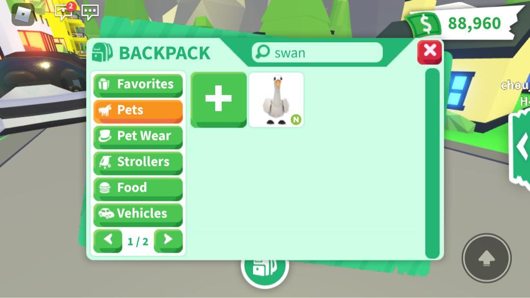 WTS adopt me neon swan, Video Gaming, Gaming Accessories, In-Game ...