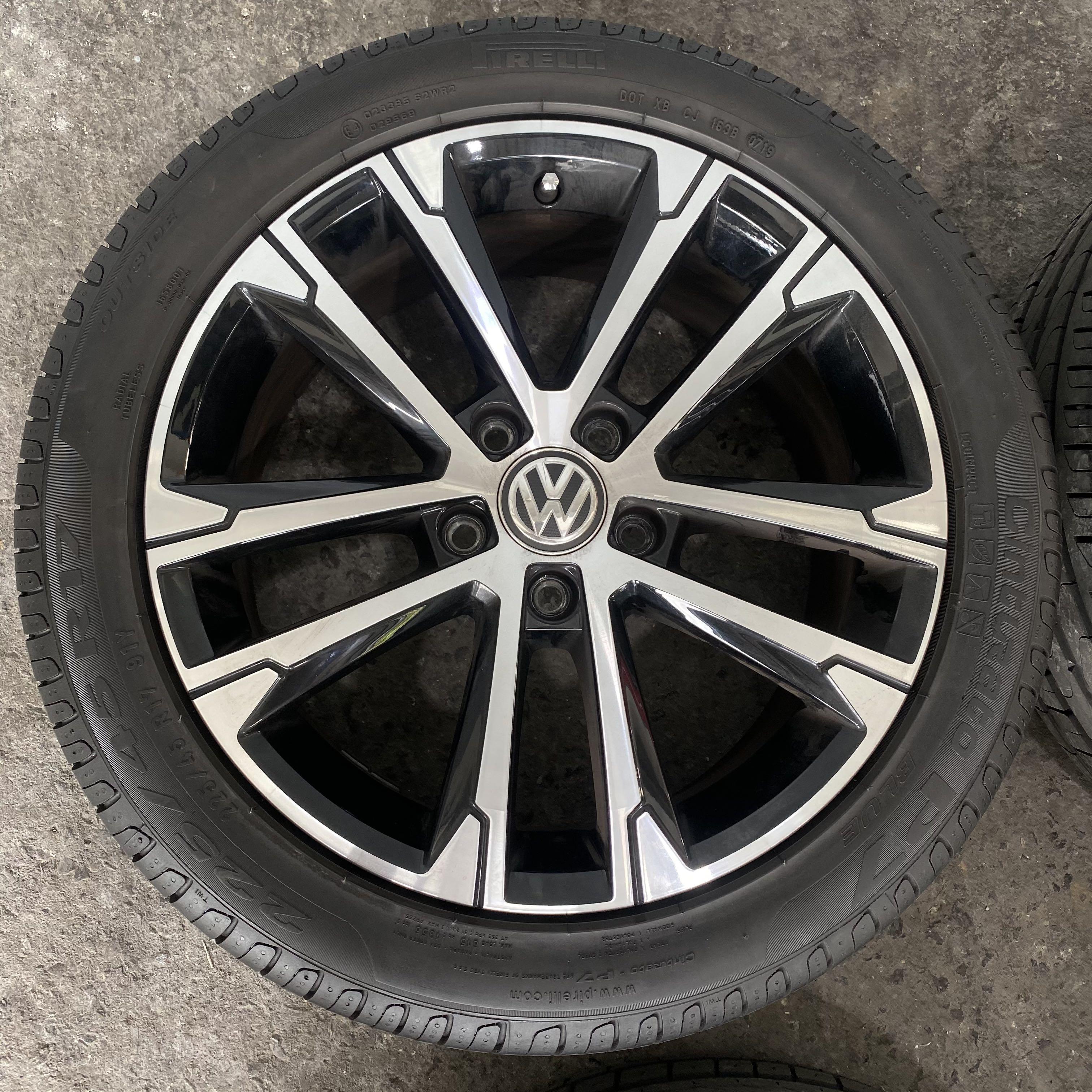 17” Original Volkswagen Rims + Pirelli Tyres, Car Accessories, Tyres & Rims on Carousell