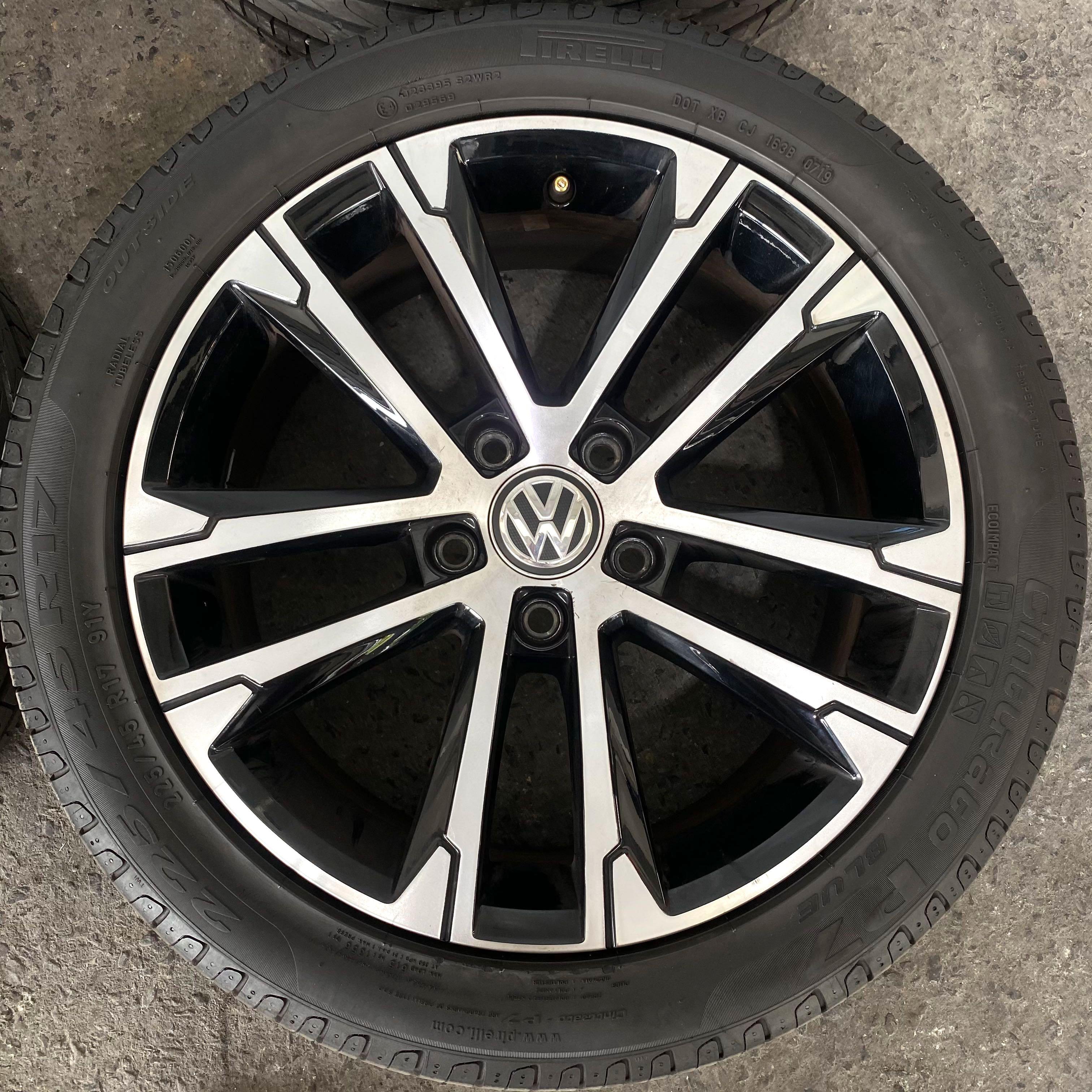17” Original Volkswagen Rims + Pirelli Tyres, Car Accessories, Tyres ...