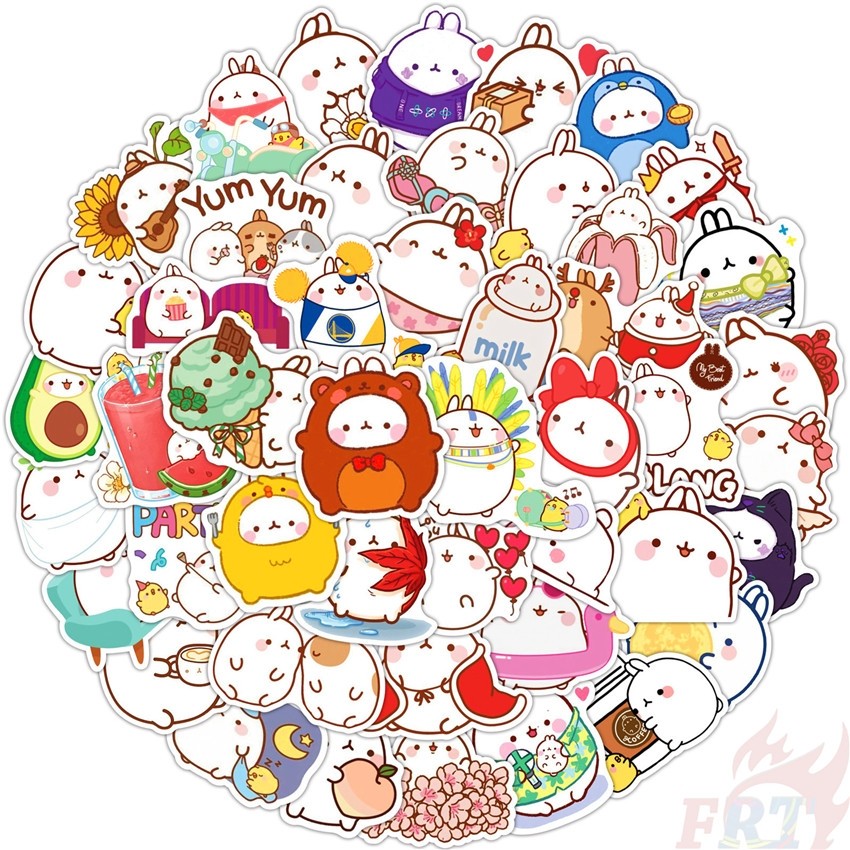50Pcs/Set Kawaii Molang & Piu Piu Series Stickers, Hobbies & Toys ...