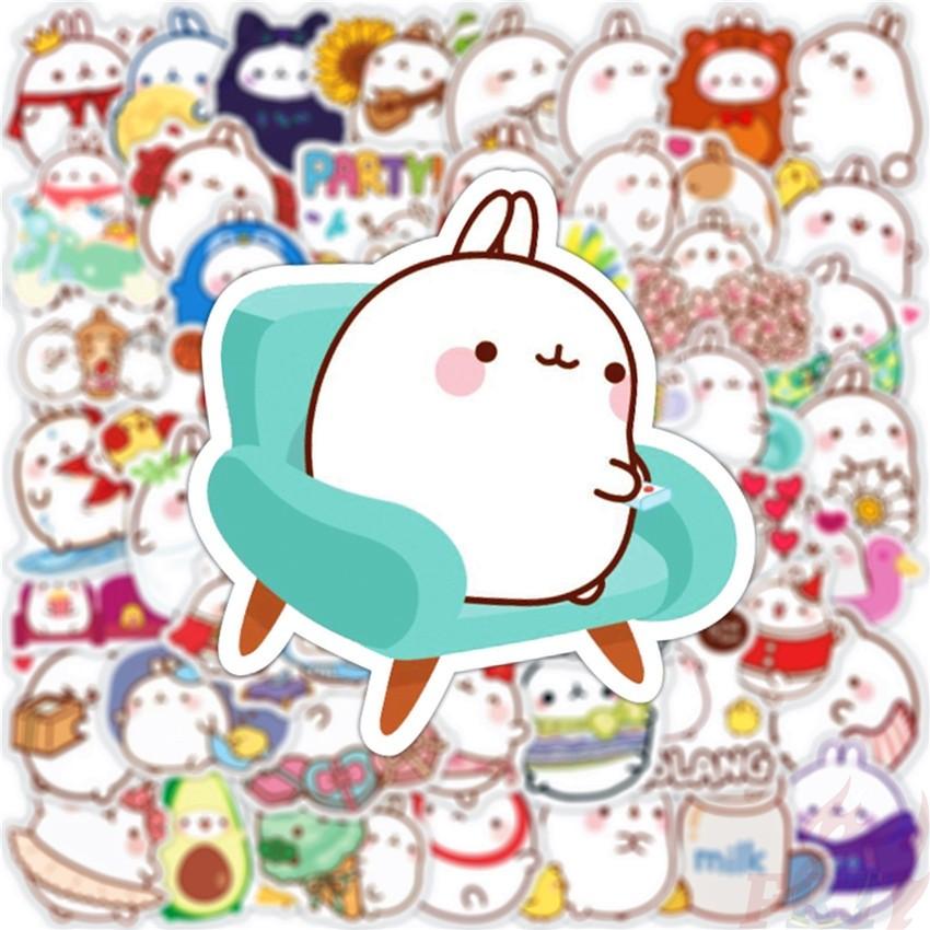 50Pcs/Set Kawaii Molang & Piu Piu Series Stickers, Hobbies & Toys ...
