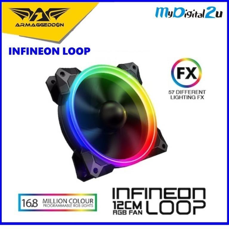 Armaggeddon RGB Infineon Loop 12CM Fan for PC Gaming Case, Computers ...