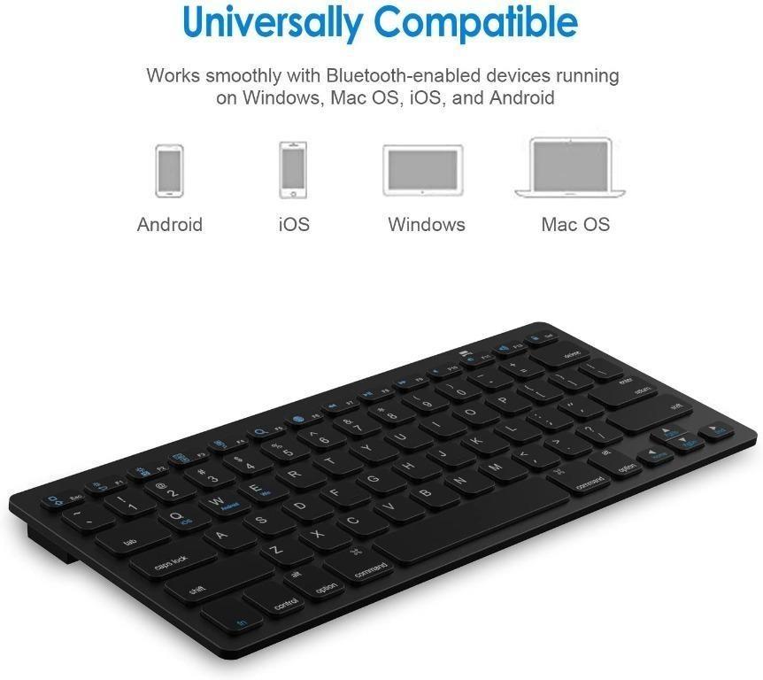 BB252 JETech 2155 Universal Bluetooth Wireless Keyboard, Black ...