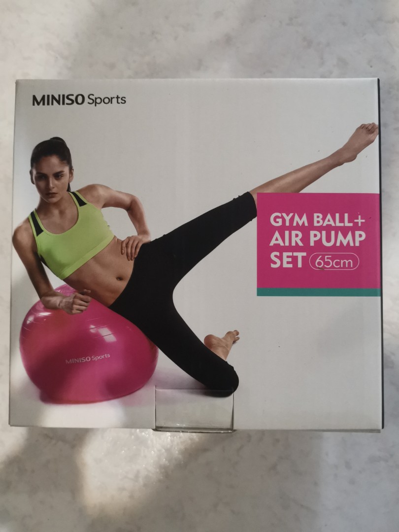 BNIB Miniso Gym Ball - Turquoise, Sports Equipment, Exercise & Fitness ...