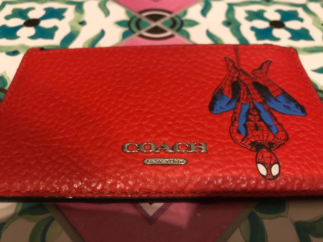 Coach x Marvel Spider-Man Leather Card Case, Luxury, Bags & Wallets on ...