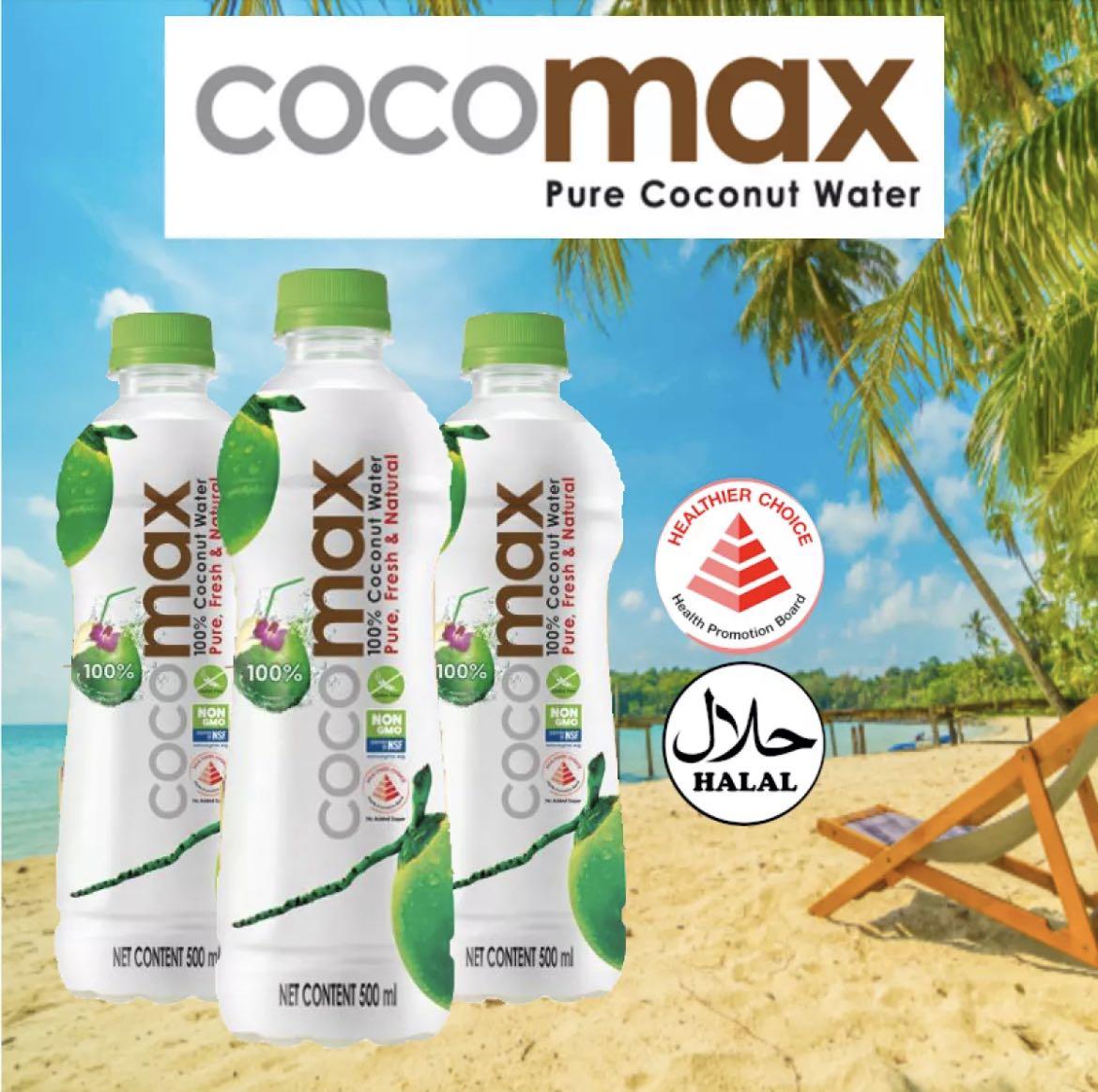 [COCOMAX] 100% Coconut Bottle Water. 500ml x 24 Bottle. 1L x 12 Bottle ...