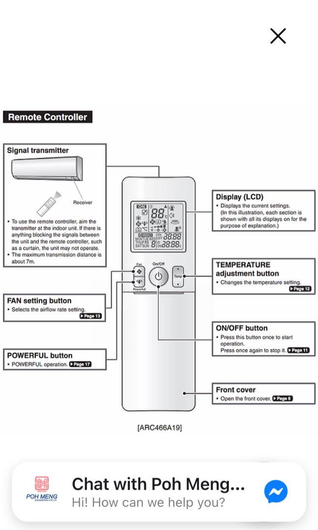 Daikin Wireless Remote Controller (ARC466A19), TV & Home Appliances, TV ...