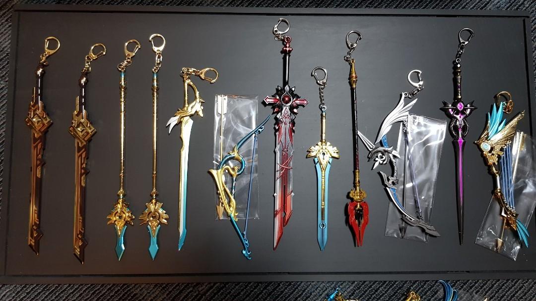 Genshin impact weapon keychain accessories XIAO ZhongLi liyue Geo ...