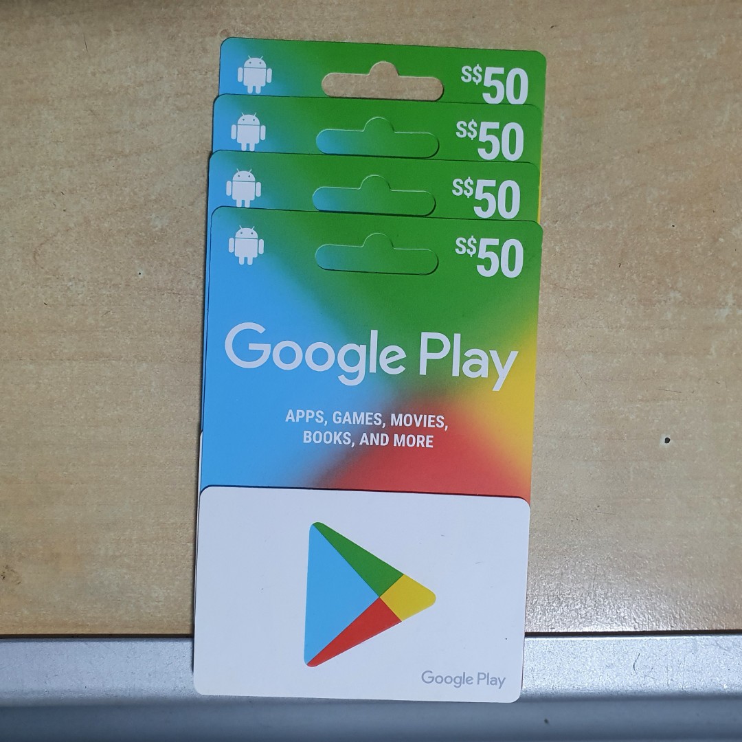 Google Play Gift Cards (4 x $50), Tickets & Vouchers, Vouchers on Carousell