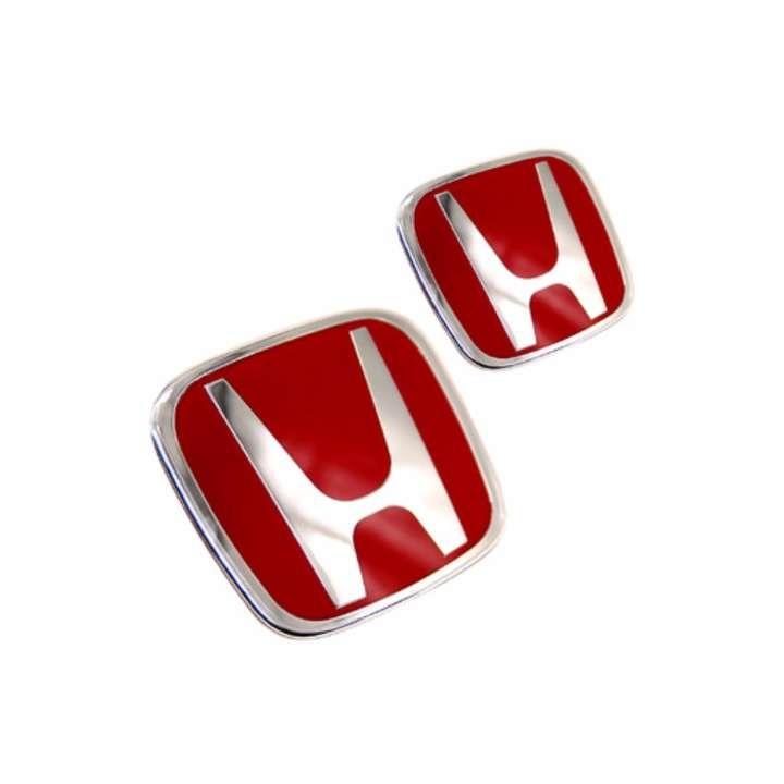Honda Front and Rear Emblem Car Logo Emblem Rear Trunk Sticker Badge ...