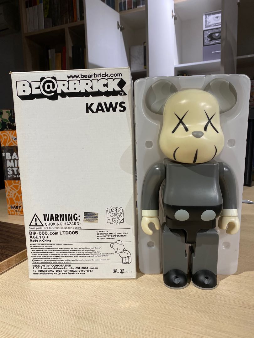 Kaws Bearbrick 2002 Grey 400%, Hobbies & Toys, Toys & Games on Carousell