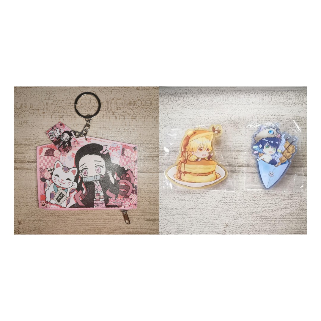Kimetsu No Yaiba Demon Slayer 鬼滅の刃 Acrylic Keychains Coin Purse Pouch ...