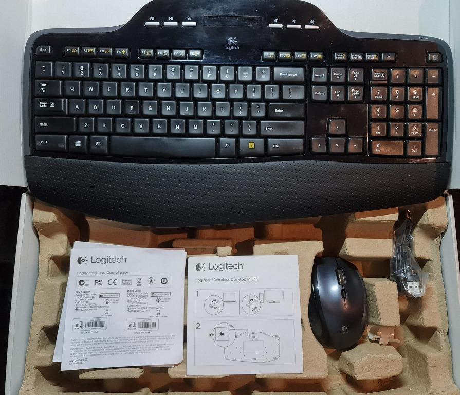 Logitech MK Wireless Keyboard And Mouse Combo Built In LCD Status Dashboard Long Battery