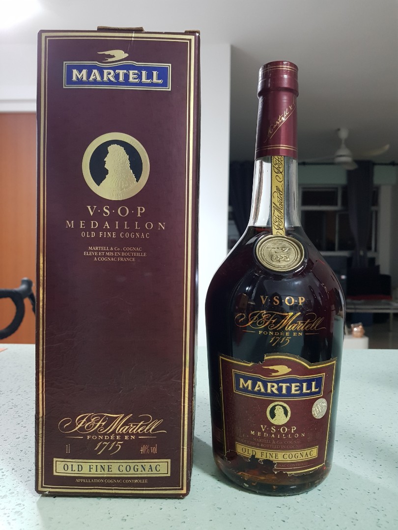 Martell V.S.O.P Medaillon Martell 1715 Old Fine Cognac - 1 litre (40% vol), Food & Drinks ...