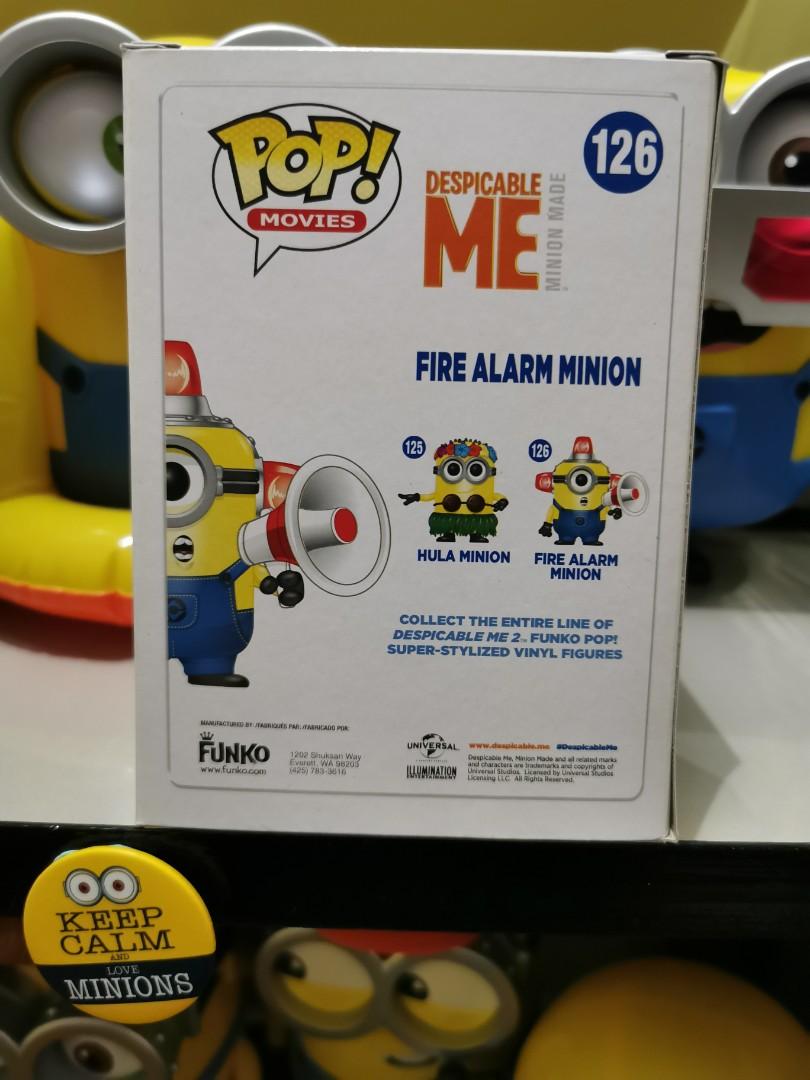 Minion Funko Pop Fire Alarm Minion #121 (Glow in the Dark) (Despicable ...