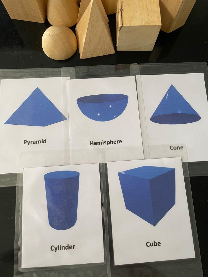 Montessori Geometric Solids 3D Shapes, Hobbies & Toys, Stationary ...