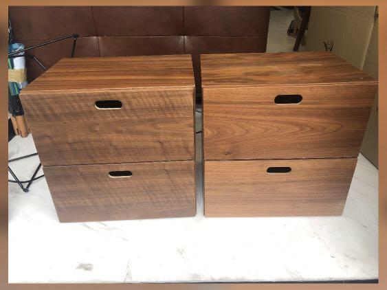 Muji Minimalist Stacking chest / drawers walnut, Furniture & Home ...