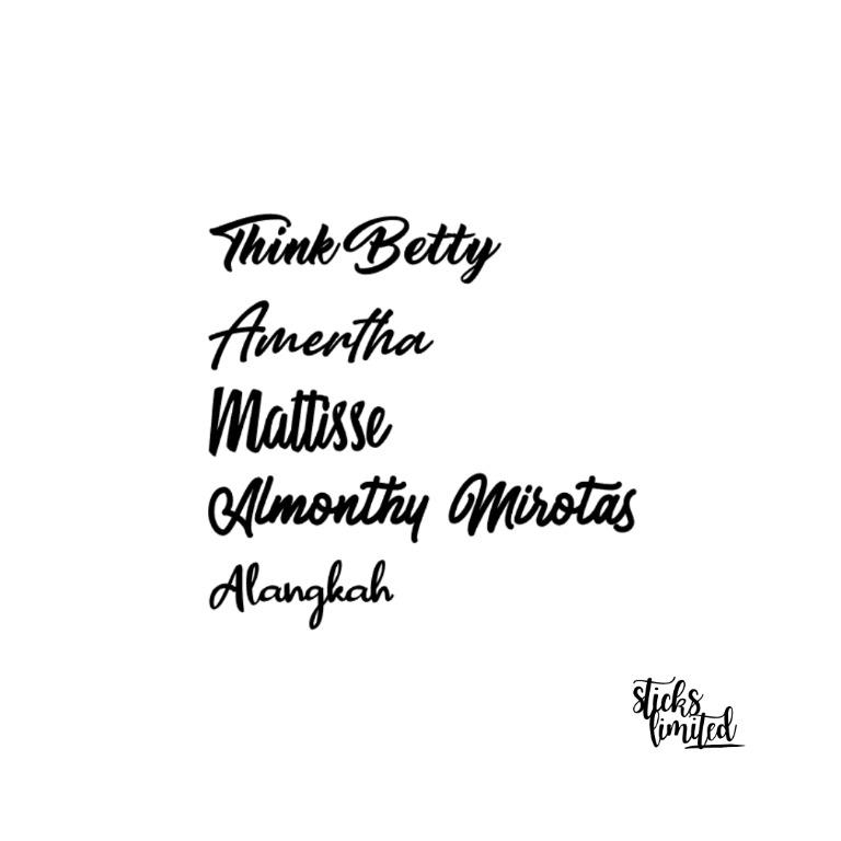 Personalize Custom Cursive Name - Vinyl die cut stickers (6 pieces set ...