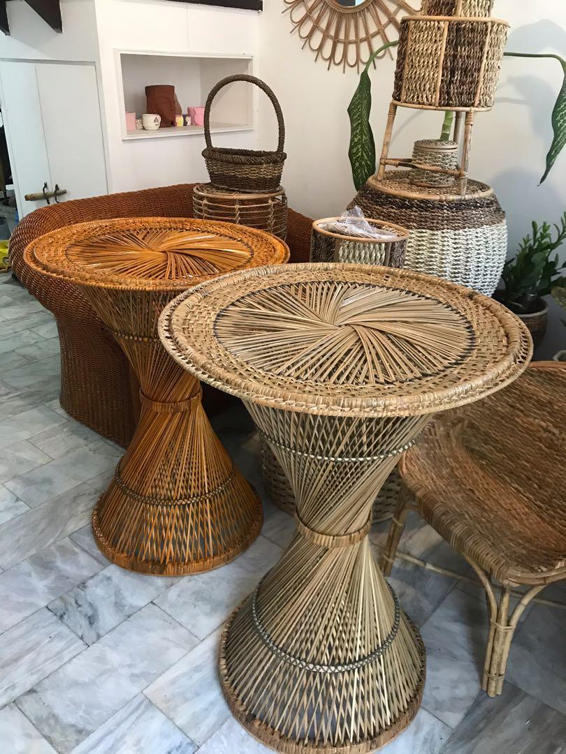 Rattan High coffee table for high chairs, Furniture & Home Living ...