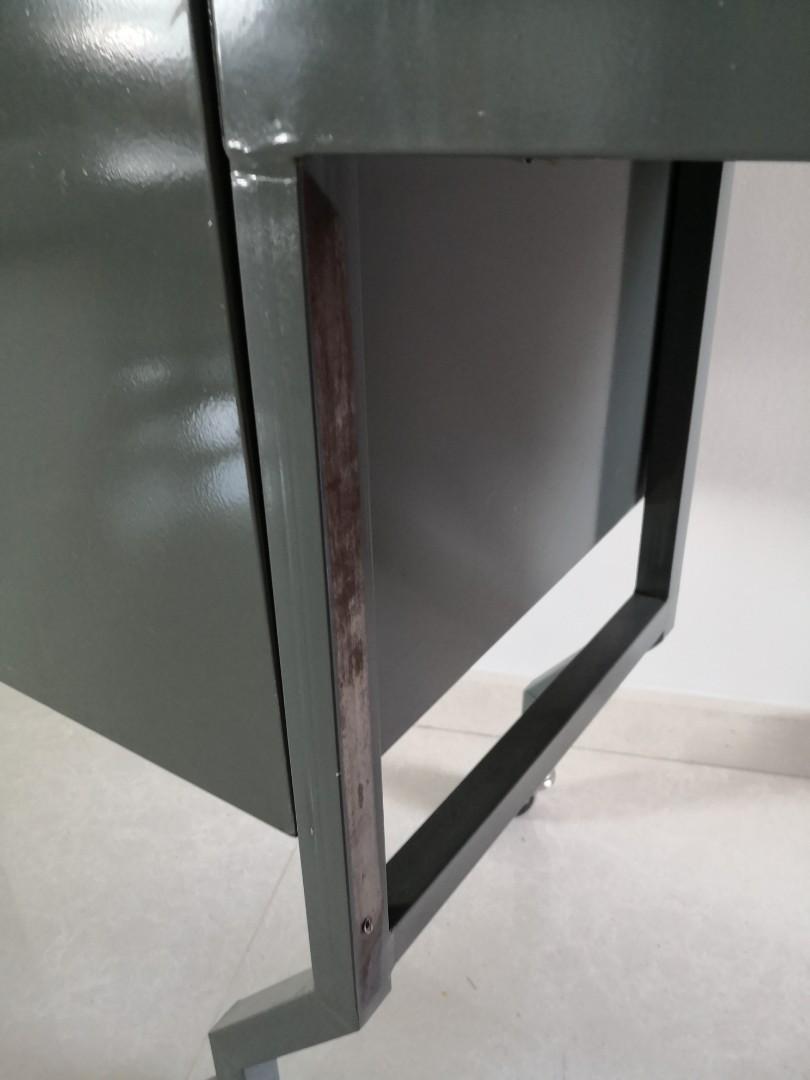 Retro typist table c/w roller, drawer and shelf made of metal ...