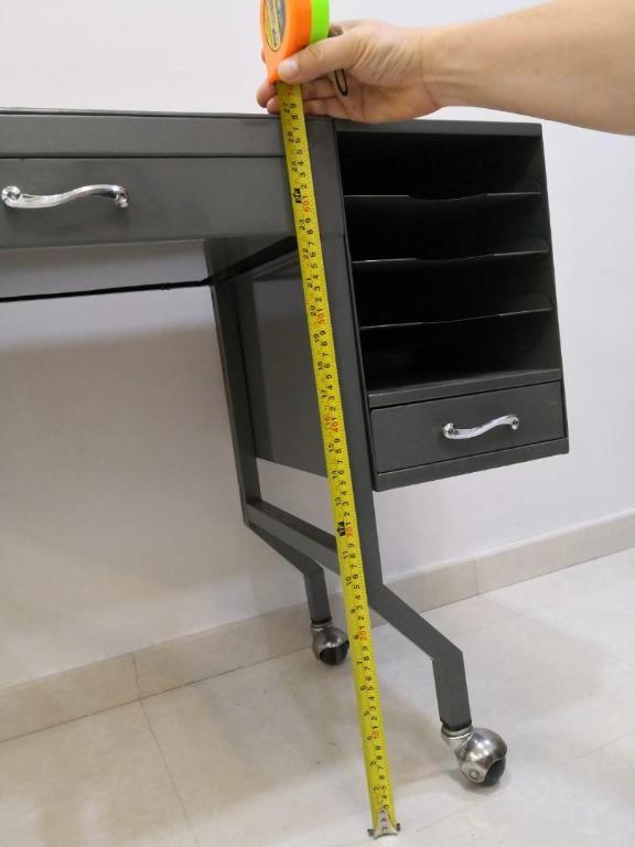 Retro typist table c/w roller, drawer and shelf made of metal ...