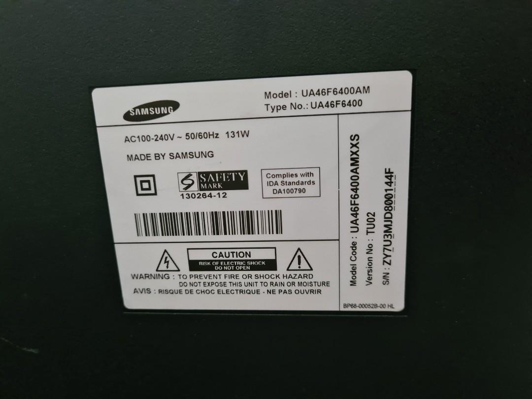 READ DESCRIPTION - Samsung 46 Inch 3D Smart HD TV UA46F6400AM, TV ...