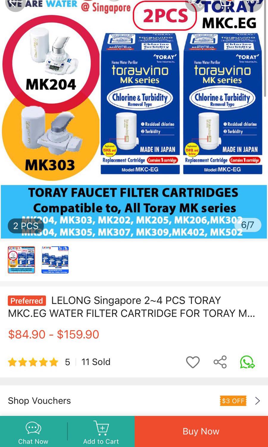 Toray water filter Catridge, TV & Home Appliances, Kitchen Appliances ...