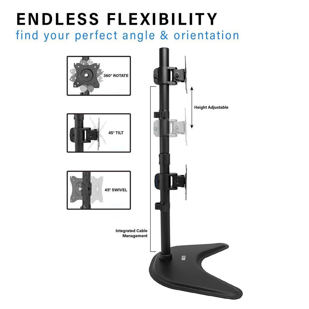 ULTI Evo Dual LCD 13 to 34 inch Monitor Vertical Desk Stand, Free ...
