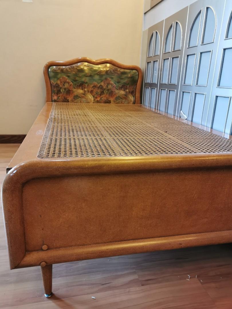 Vintage single bed frame, Furniture & Home Living, Furniture, Bed ...