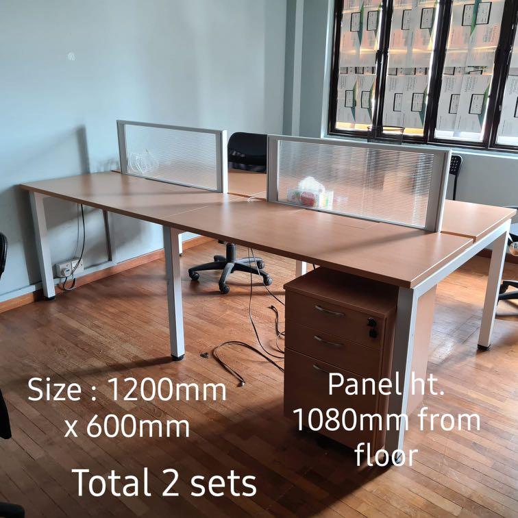 Workstations with acrylic screen, Furniture & Home Living, Furniture ...
