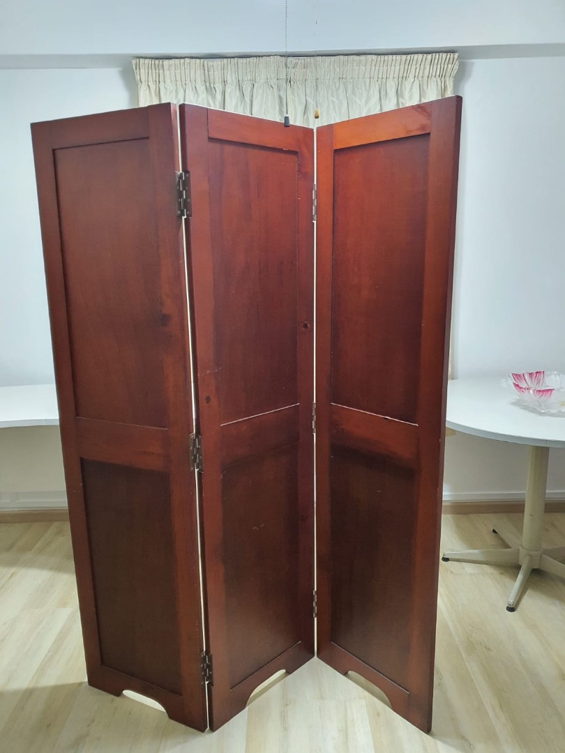 3 panel solid wood divider partition, Furniture & Home Living ...