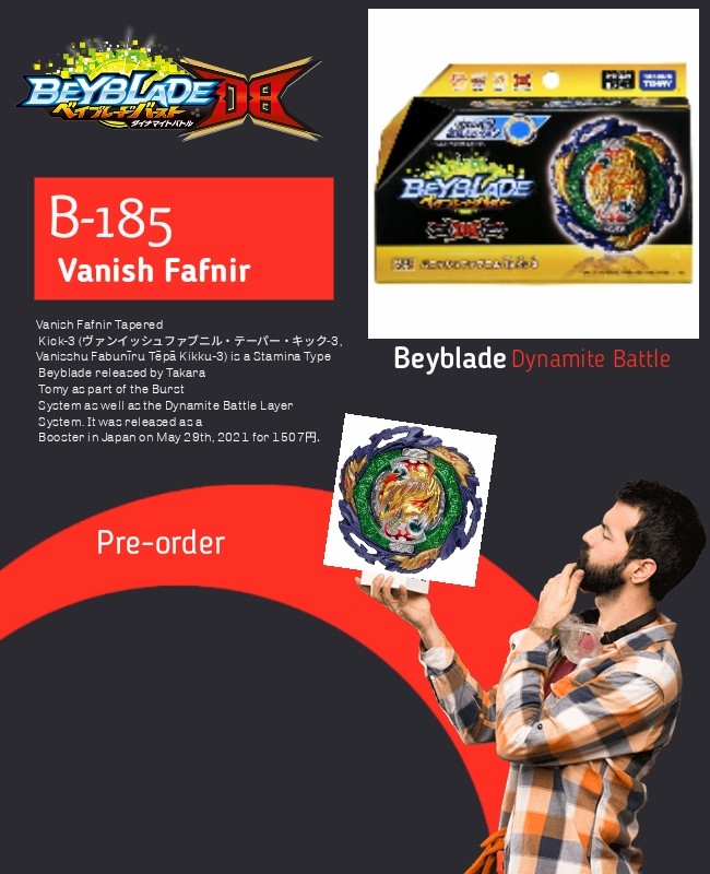 Beyblade B185 Vanish Fafnir B 185 DB Dynamite Bey B-185, Hobbies & Toys ...