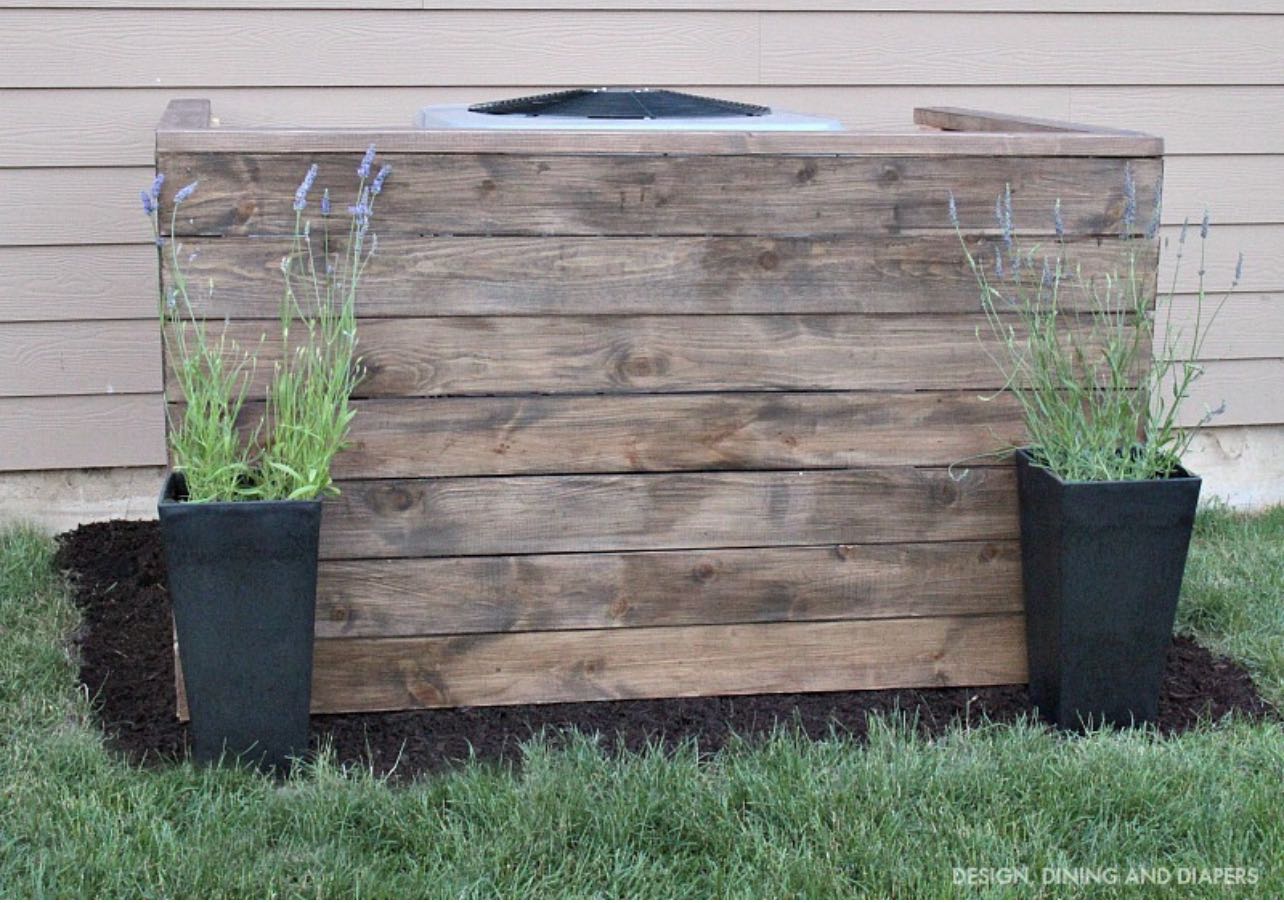 Outdoor (Chengal) wood Aircon Compressor box-up with access door ...