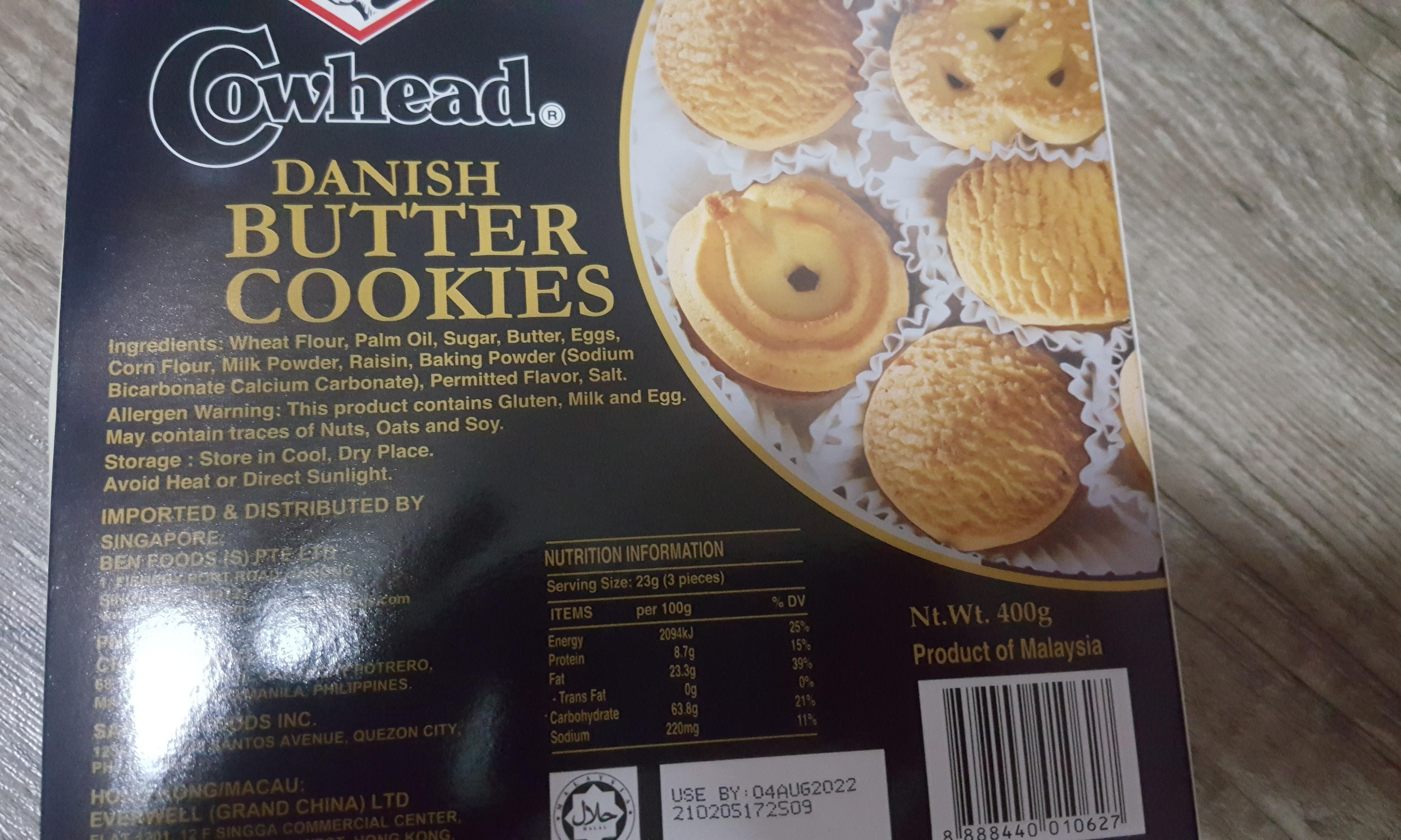 Cowhead Danish Butter cookies 400g, Food & Drinks, Packaged & Instant ...