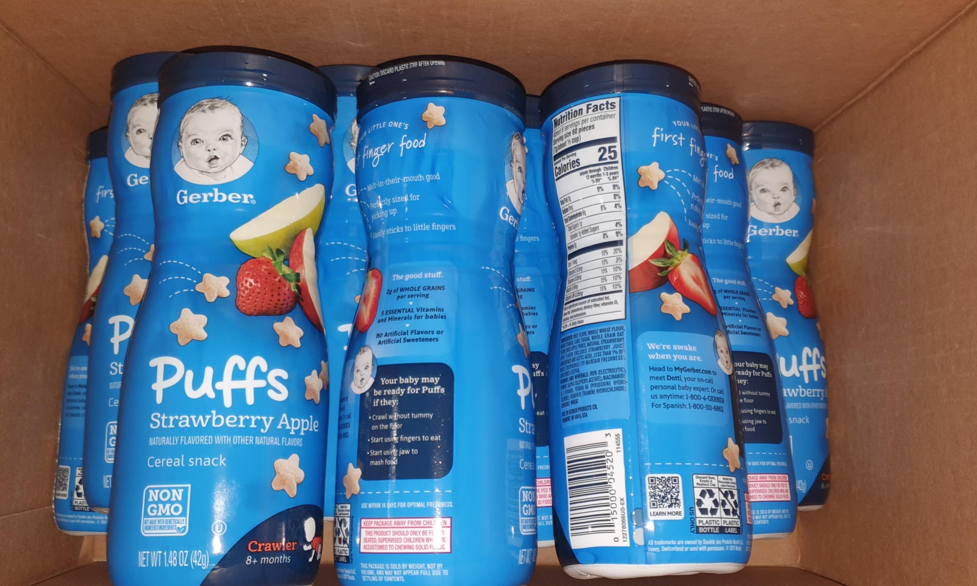 Gerber Graduates Baby Puffs - Strawberry Apple, Babies & Kids, Nursing ...
