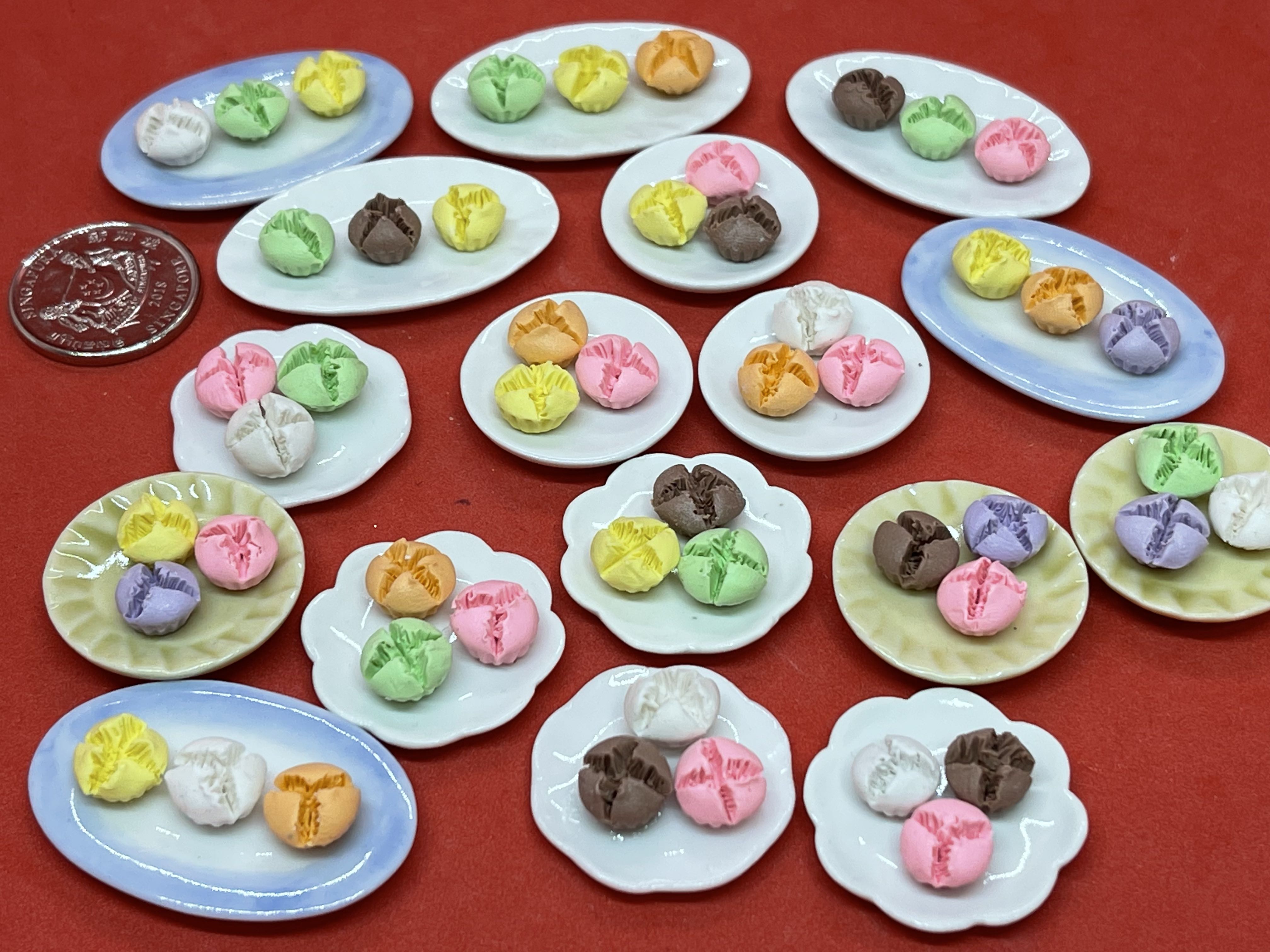 Handmade Miniature Huat Kueh, FA GAO, steamed cake, clay, praying ...
