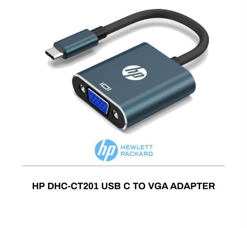 BN HP DHC-CT201 USB C HUB 2 IN 1 TYPE C TO VGA ADAPTER 1080P (MORANDI ...
